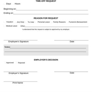 Employee Time-off Request Canva Template, EDITABLE Vacation Request ...