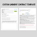 EDITABLE Custom Garment Contract Canva Template - Etsy