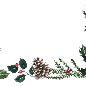Christmas Letter Template: Wreath Border, Pinecones (digital Download ...