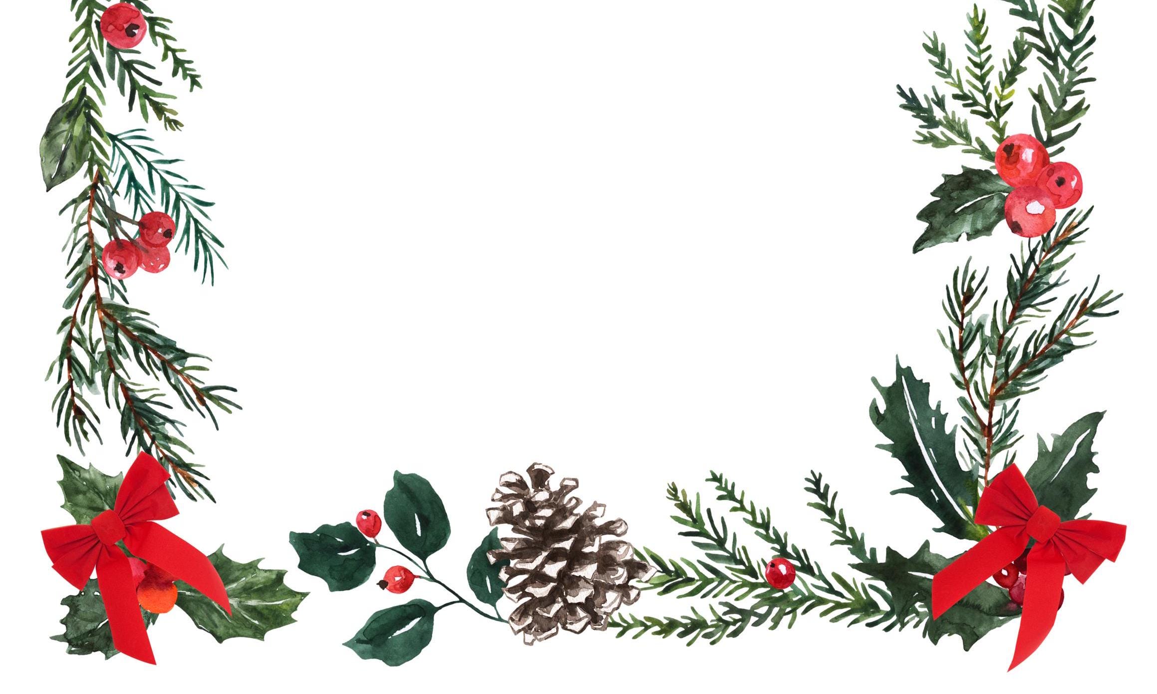 Christmas Letter Template: Wreath Border, Pinecones (digital Download ...