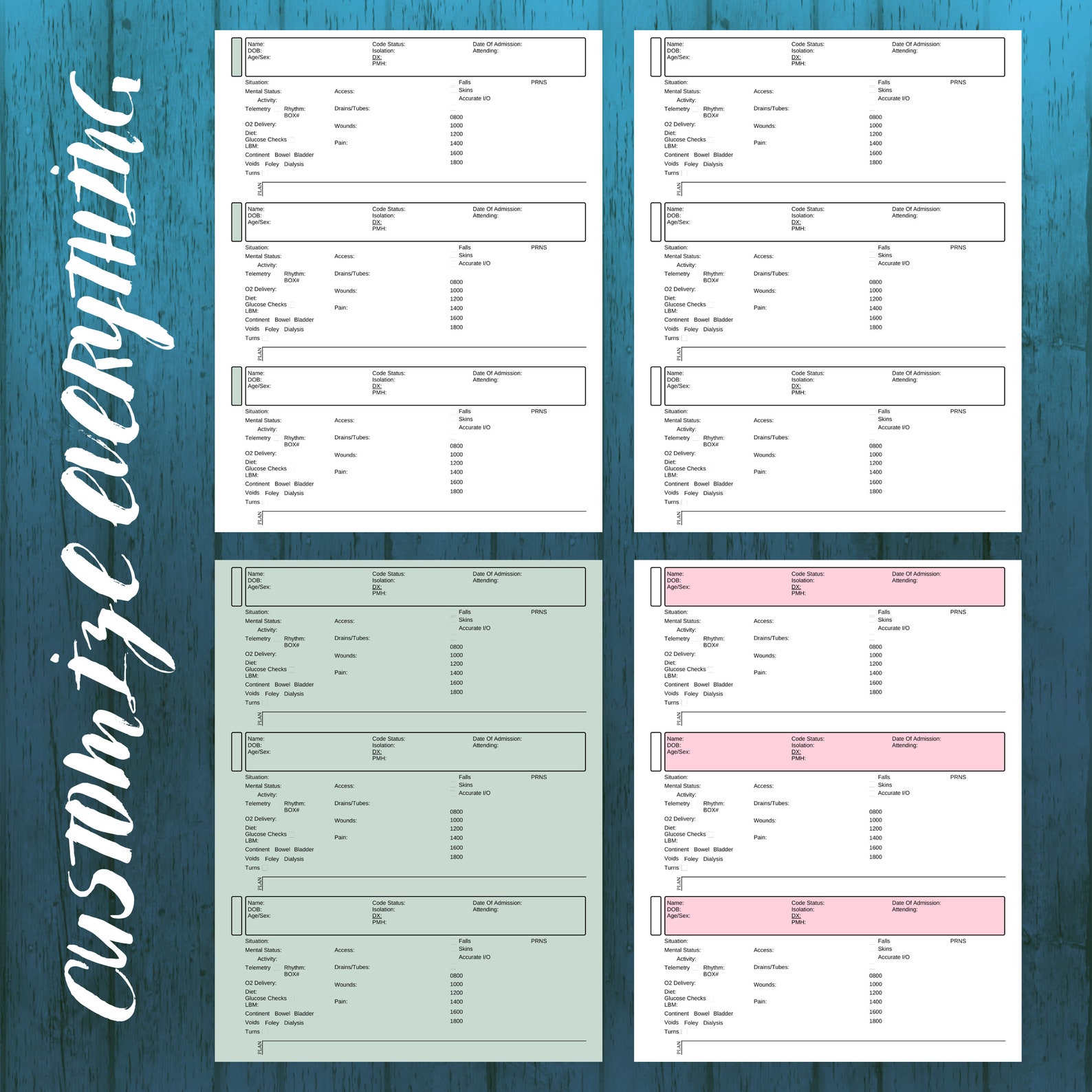 DIY Medical Surgical Telemetry Report Sheet Canva Template - Etsy