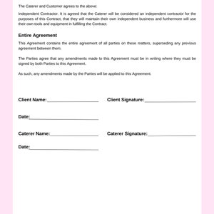 Catering Services Contract Template: Editable Canva Printable (8.5x11 ...