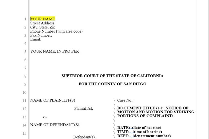 EDITABLE Pleading Paper, Canva and Word Template, Personalized - Etsy