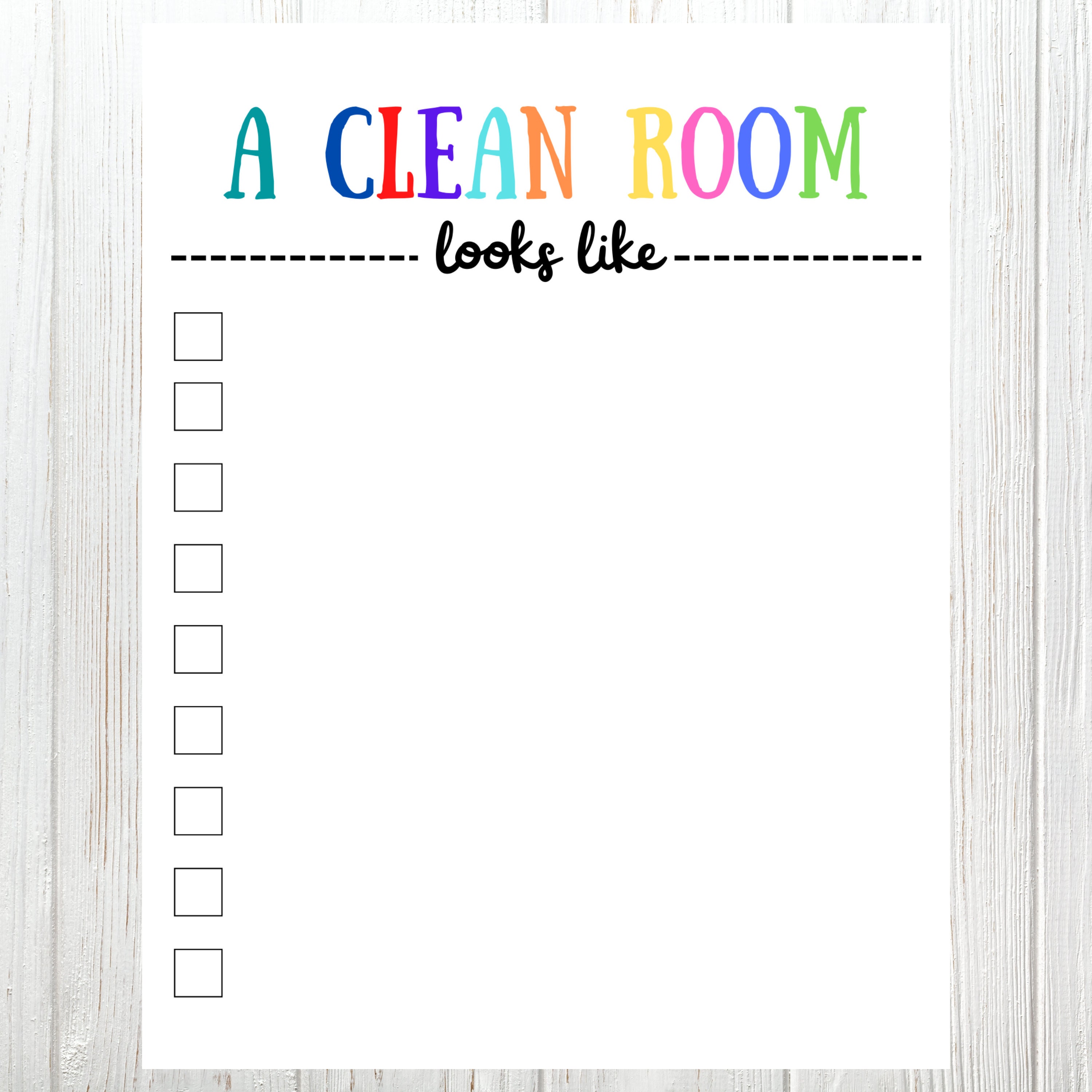 Kids Room Cleaning Checklist: Chore Chart Canva Template (printable PDF ...