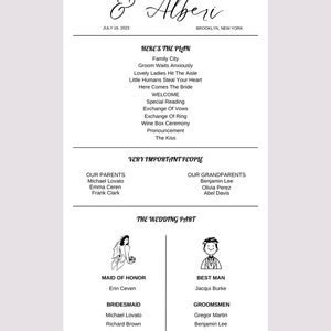 Infographic Wedding Program Canva Template: Fun, Editable (digital ...