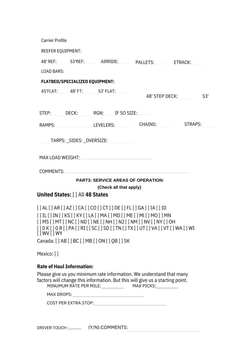 Freight Dispatch Carrier Contract: DIY Canva Template (instant Download ...