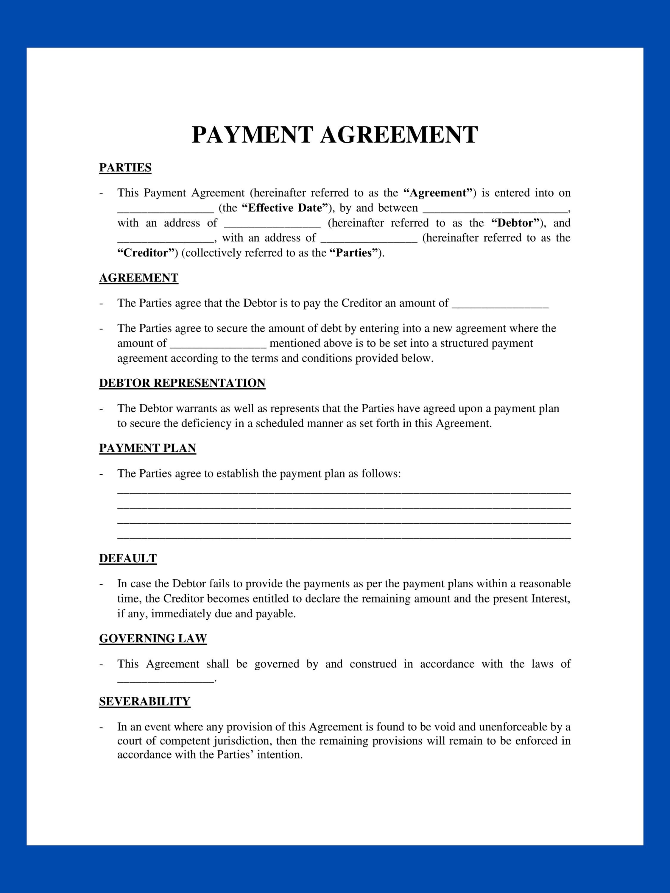 Payment Contract Template pdfs Payment Agreement Template Easy To Payment Contract Template pdfs Payment Agreement Template Easy To