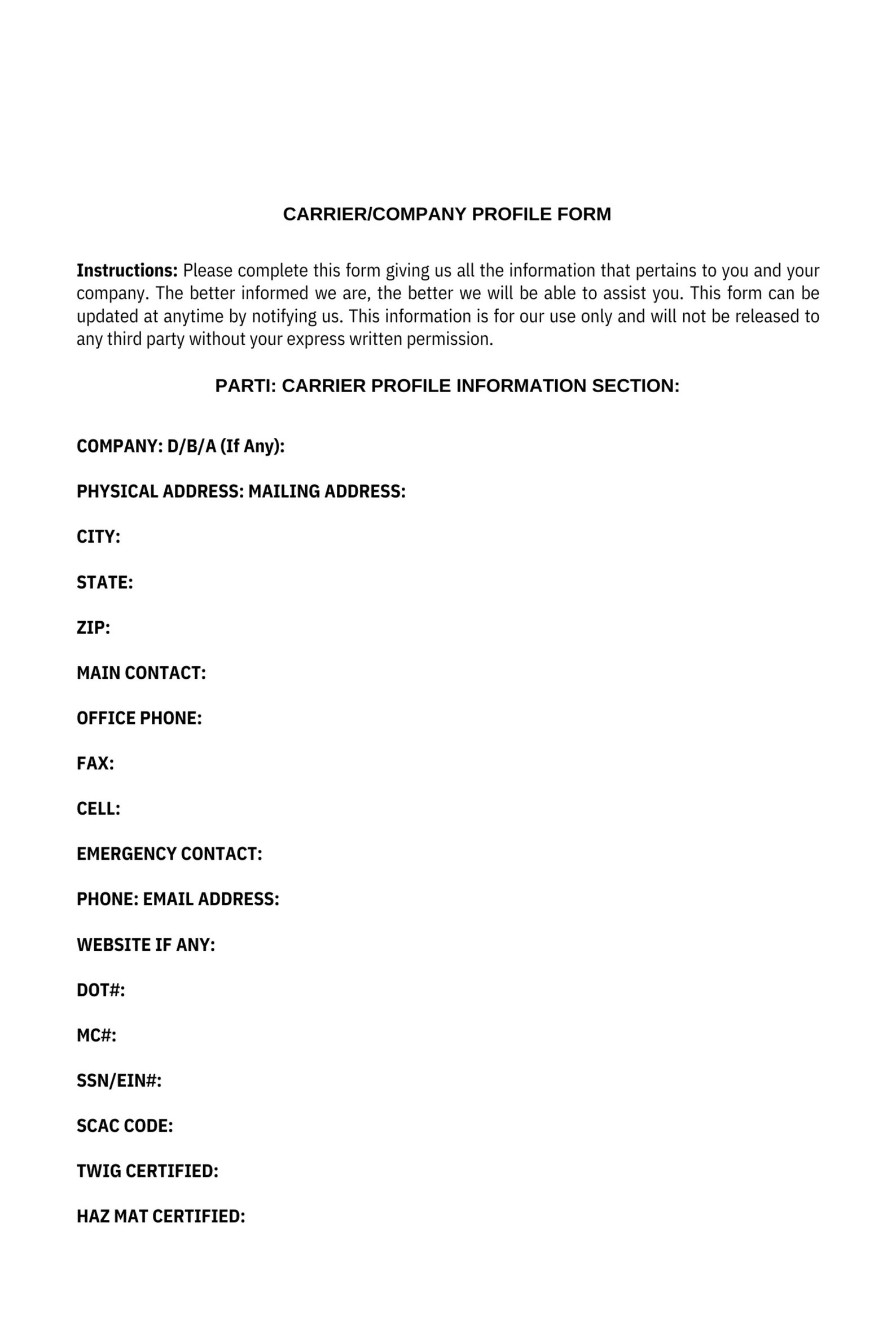 Freight Dispatch Carrier Contract: DIY Canva Template (instant Download ...