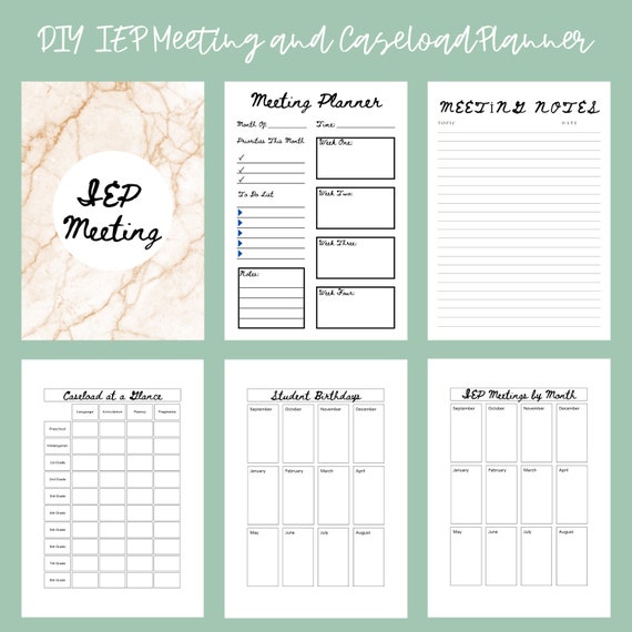 DIY IEP Meeting Caseload Planner Canva Template Special - Etsy