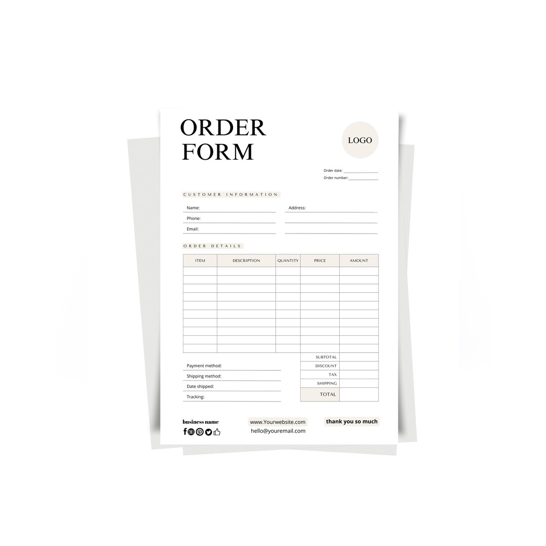 DIY Editable Retro Order Form Canva Template, Small Business Forms ...