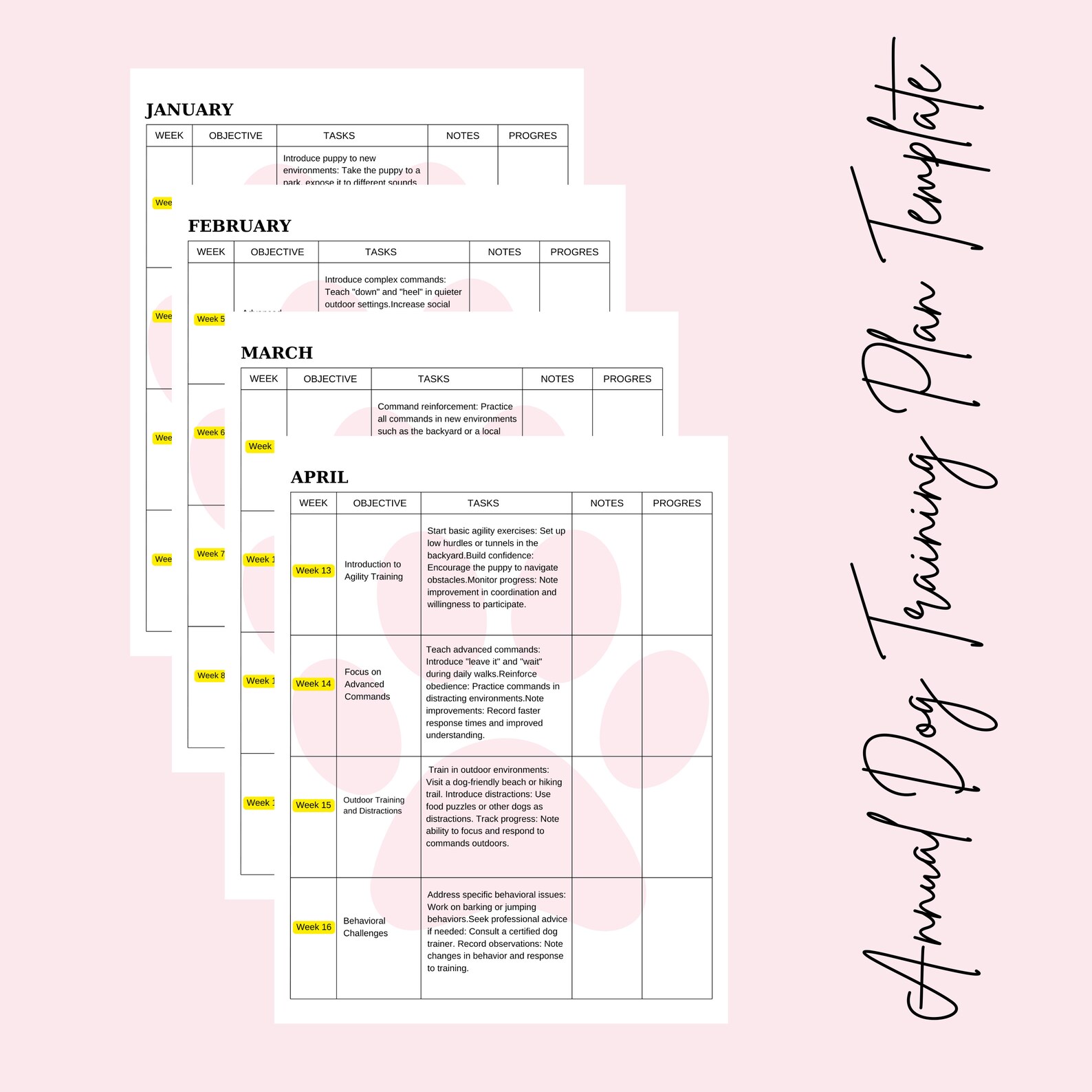 Editable Dog Training Cheat Sheets, Dog Training Handbook, Puppy ...