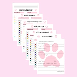 DIY Edıtable Puppy Whelping Charts for Record Keeping Great for ...