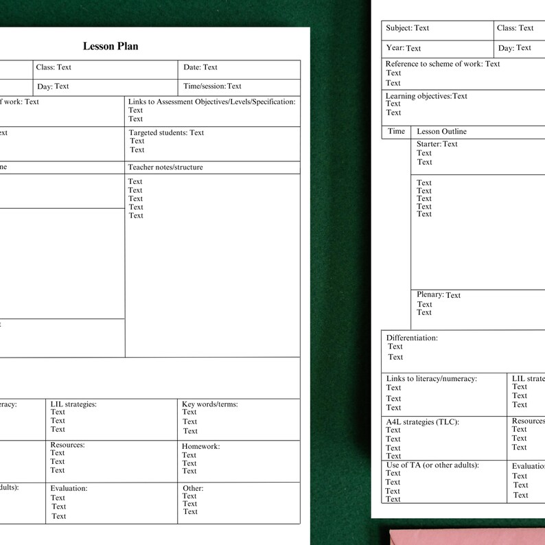 Editable Vertical Lesson Plan Template, 1-page Detailed Lesson Planner ...