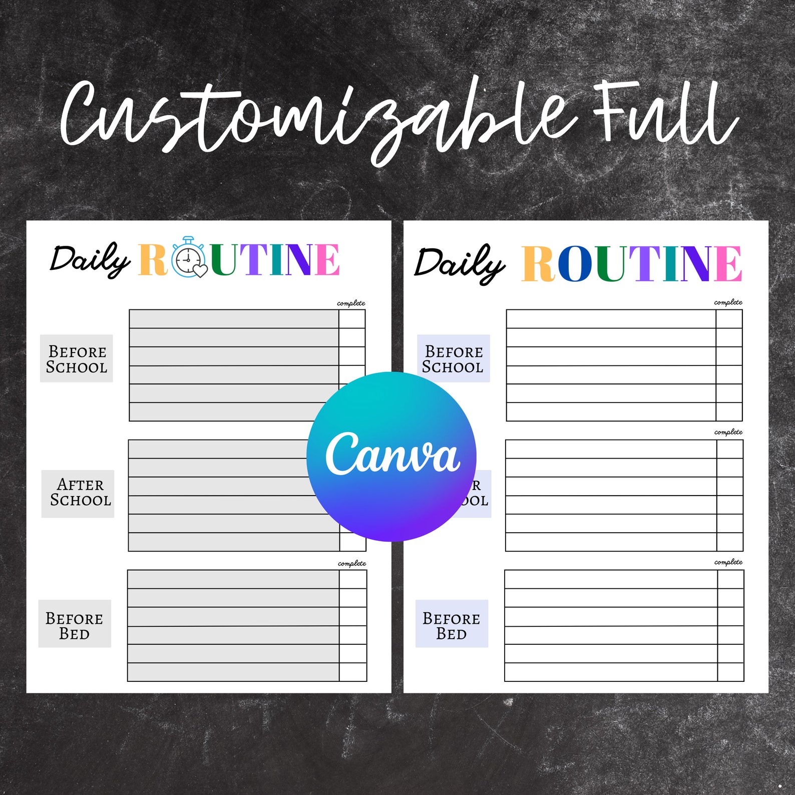 Printable EDITABLE Daily Routine for Kids Canva Template - Etsy