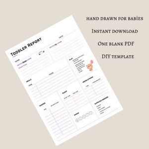 DIY Toddler Report: Daily Toddler Schedule for Nanny, Daycare, In-home ...