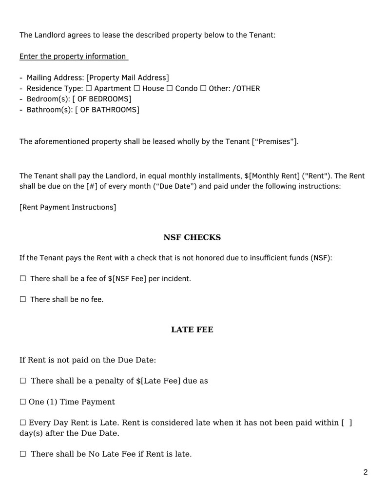 Residential Lease Agreement Template: Editable Word, PDF, Canva (12 ...