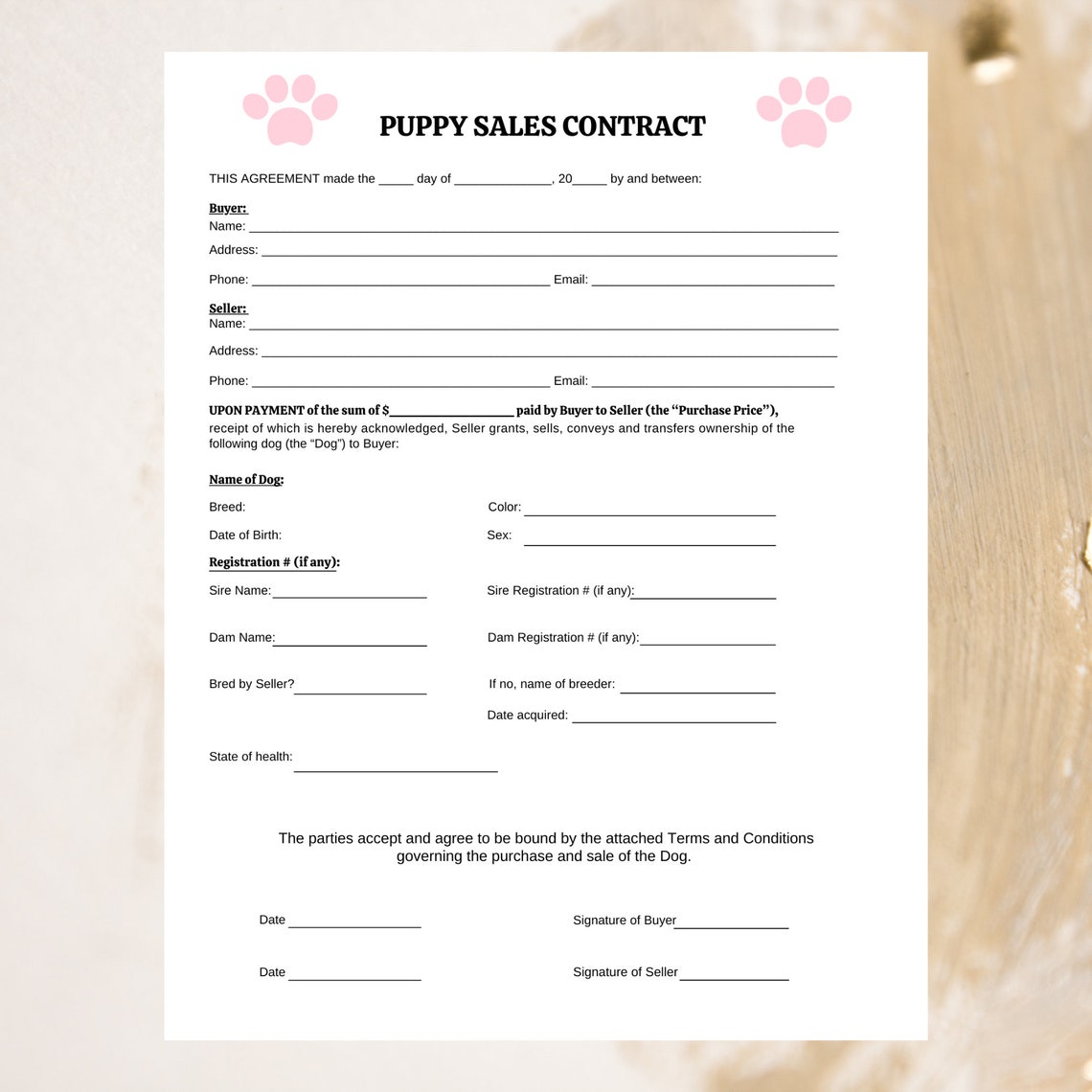 Puppy Sales Contact Personalised Puppy Canva Template Puppy - Etsy