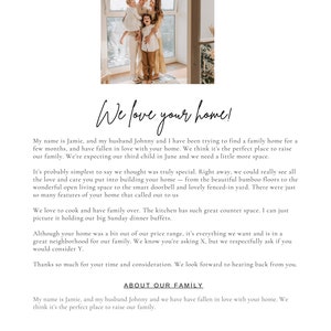 Home Offer Letter Template, Editable Letter to Seller, Printable Home ...