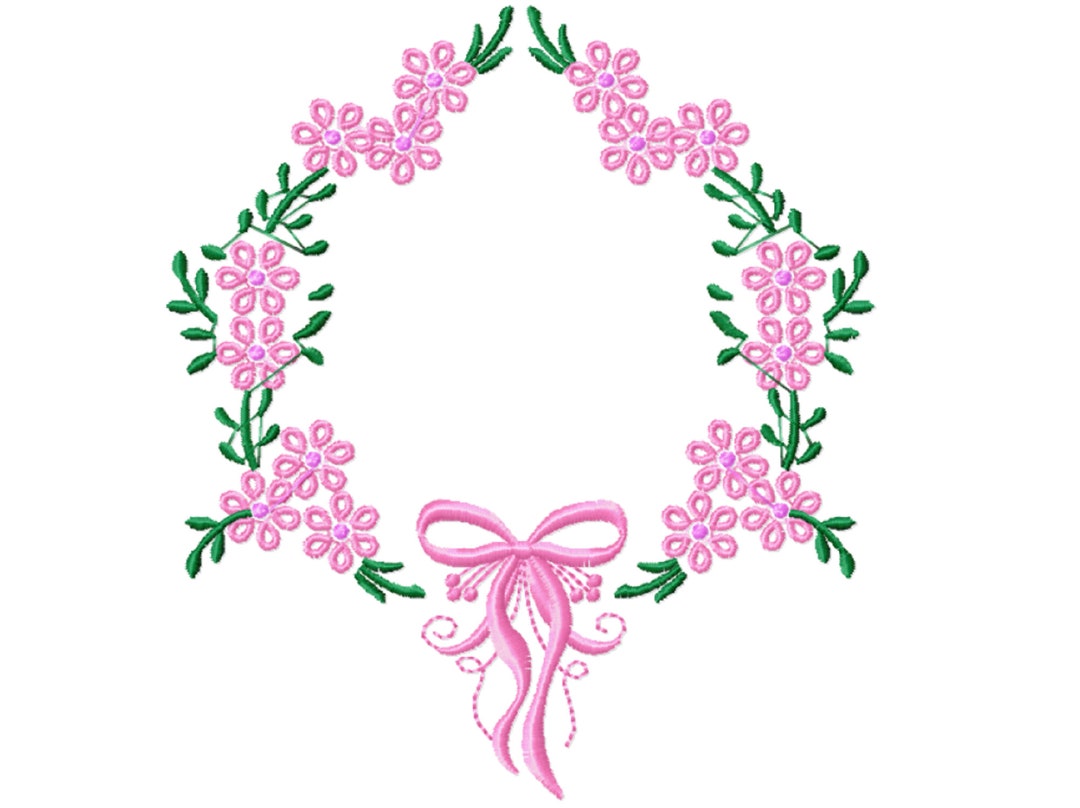 Little Flowers Frame Embroidery Design, Floral Embroidery Design ...