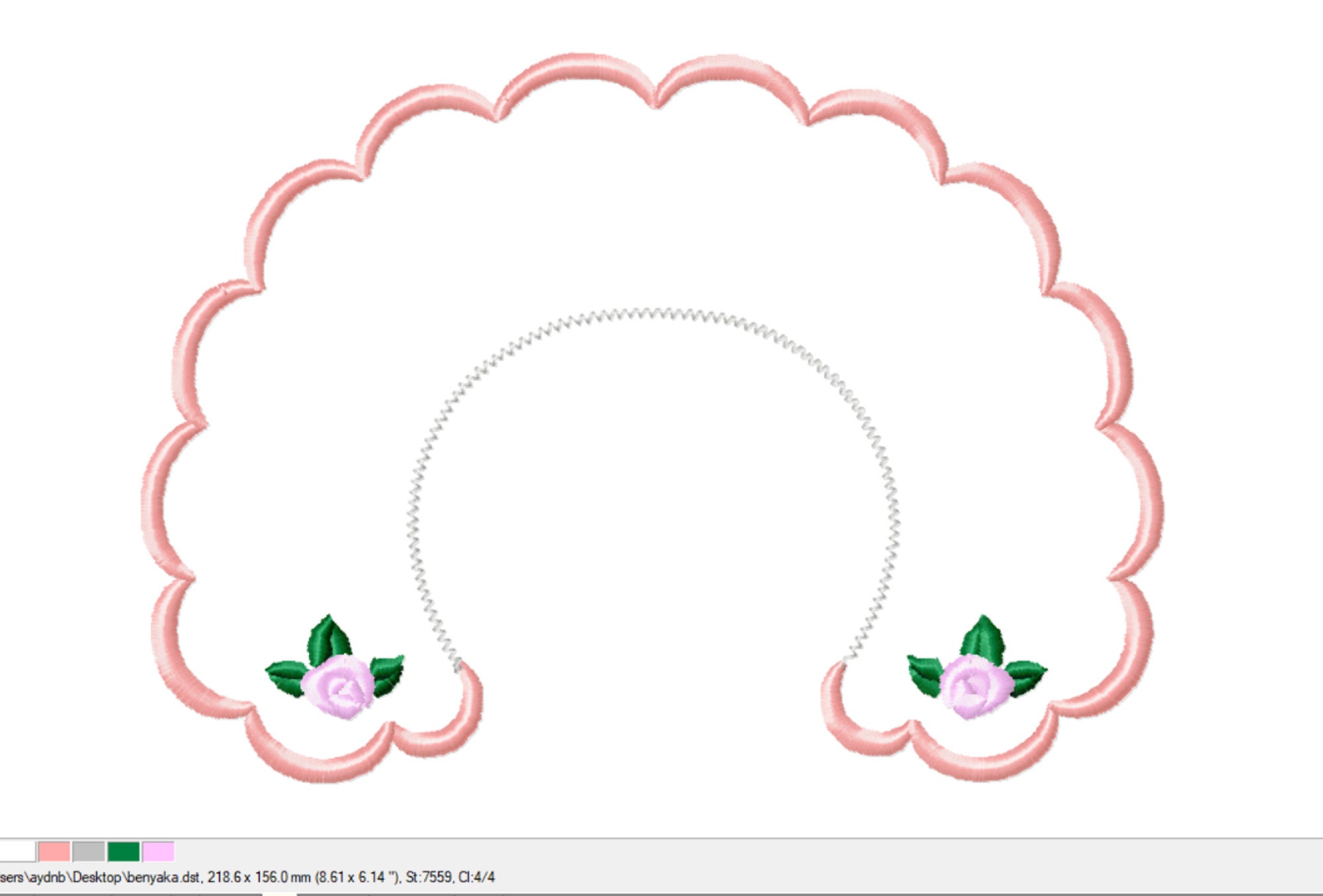 Flower Pattern Collar/baby Collar Machine Embroidery Design, Baby Girl ...