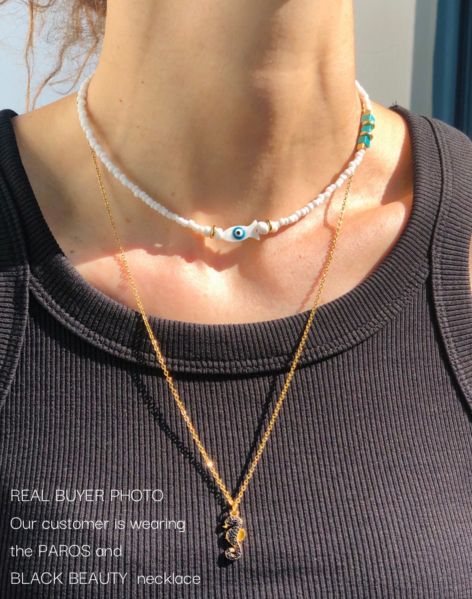 PAROS Womens greek Evil Eye freshwater shell fish summer - Etsy.de