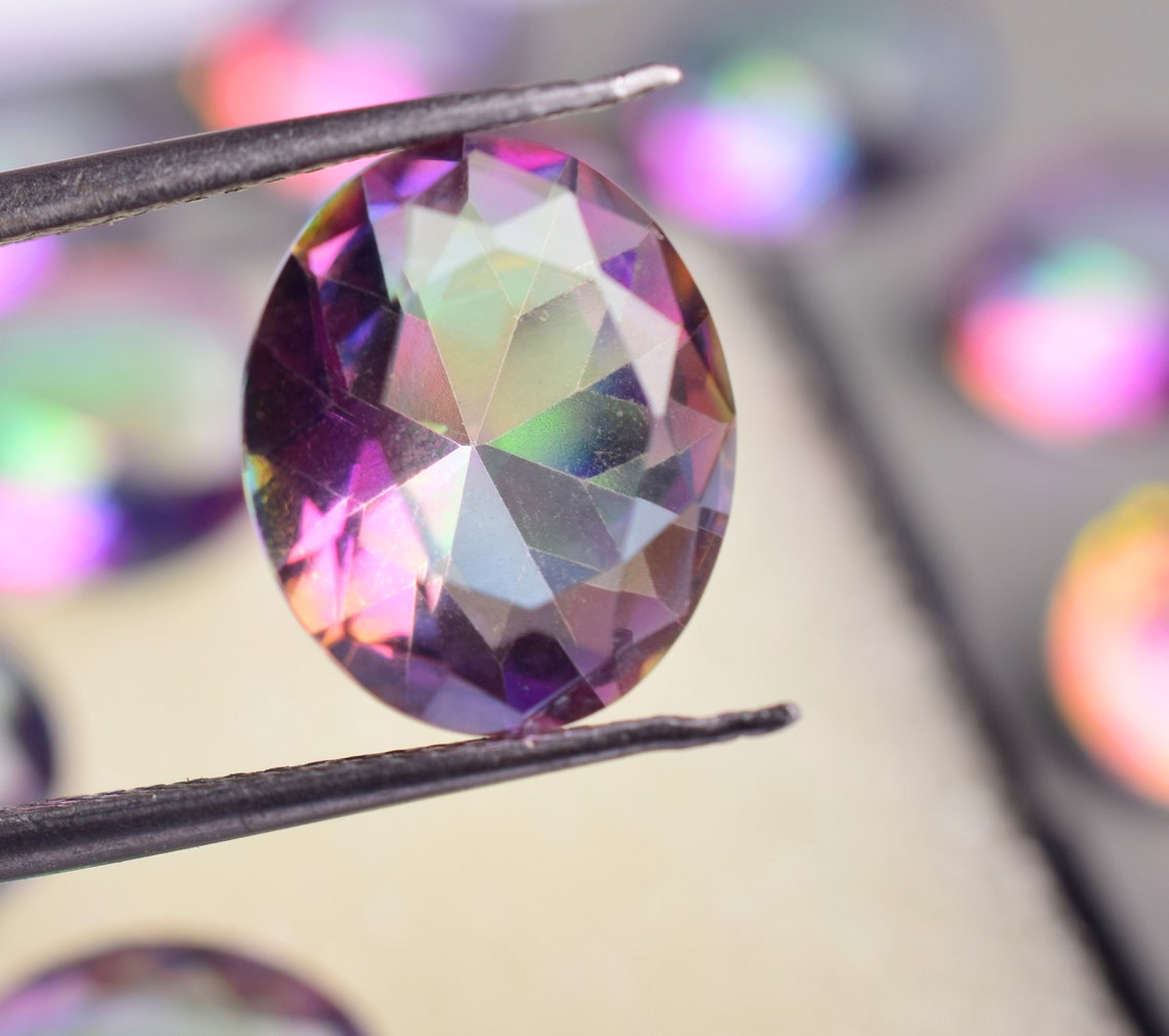 Mystic Topaz Multi Color Topaz Oval Cut Gemstone Faceted - Etsy