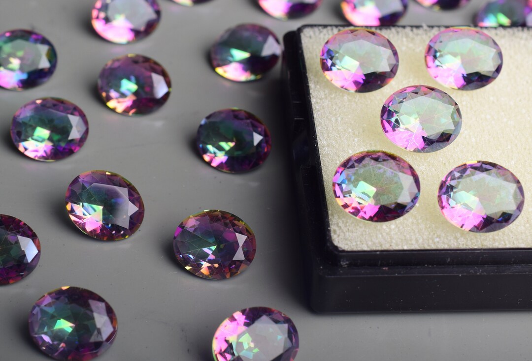 Mystic Topaz, Multi Color Topaz, Oval Cut Gemstone, Faceted Gemstone ...