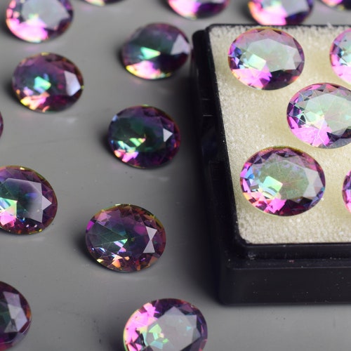 Mystic Topaz Multi Color Topaz Oval Cut Gemstone Faceted - Etsy