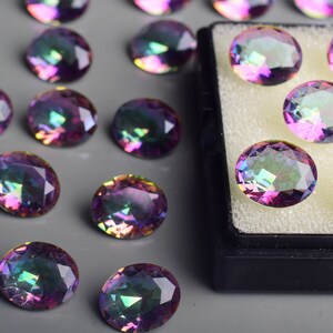 Mystic Topaz, Multi Color Topaz, Oval Cut Gemstone, Faceted Gemstone ...