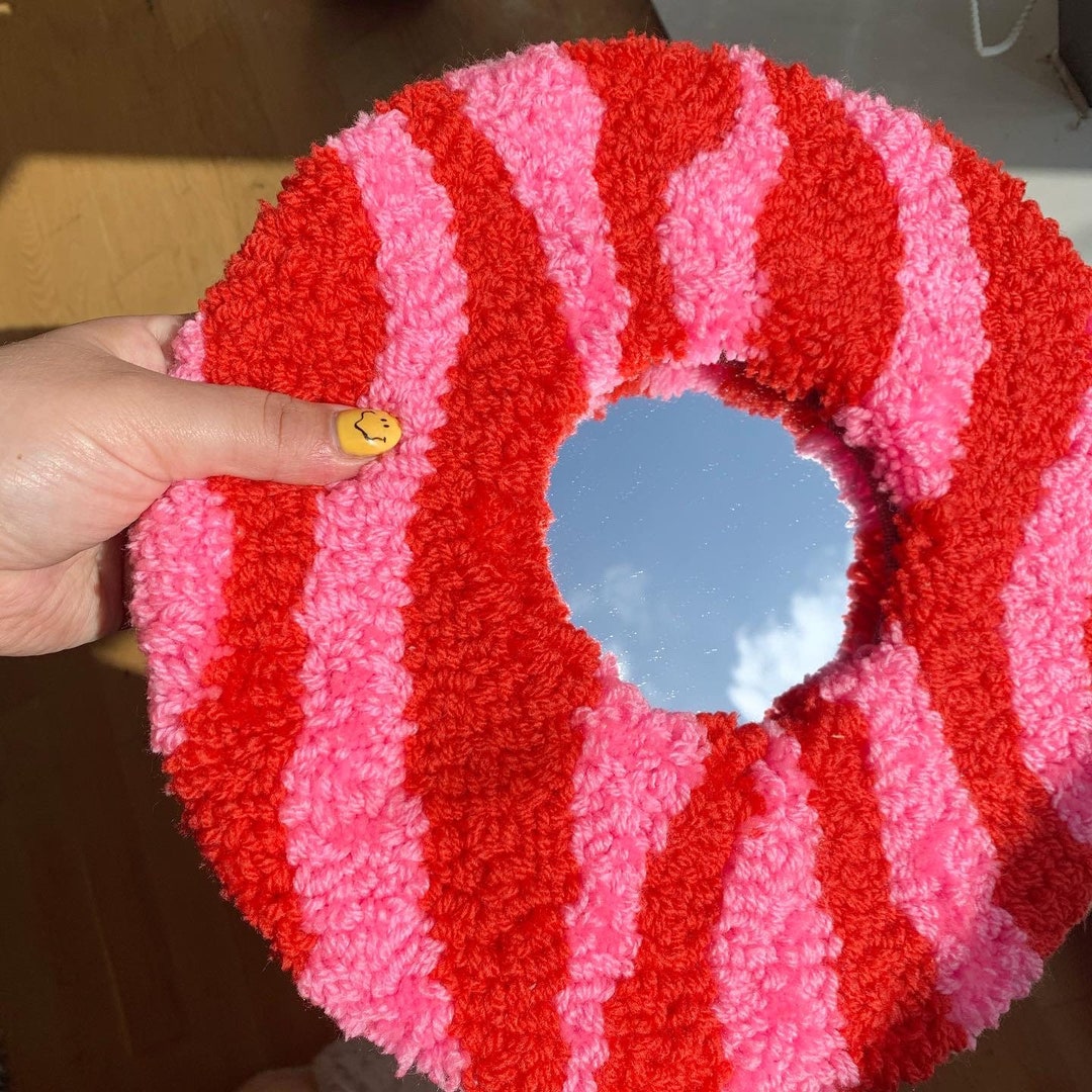Hand Tufted Mirror in Fluffy Wave Design - Etsy