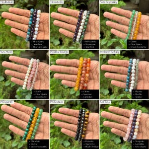 Gemstone Beaded Bracelet Set | Healing Crystal, Spiritual Jewelry - Etsy