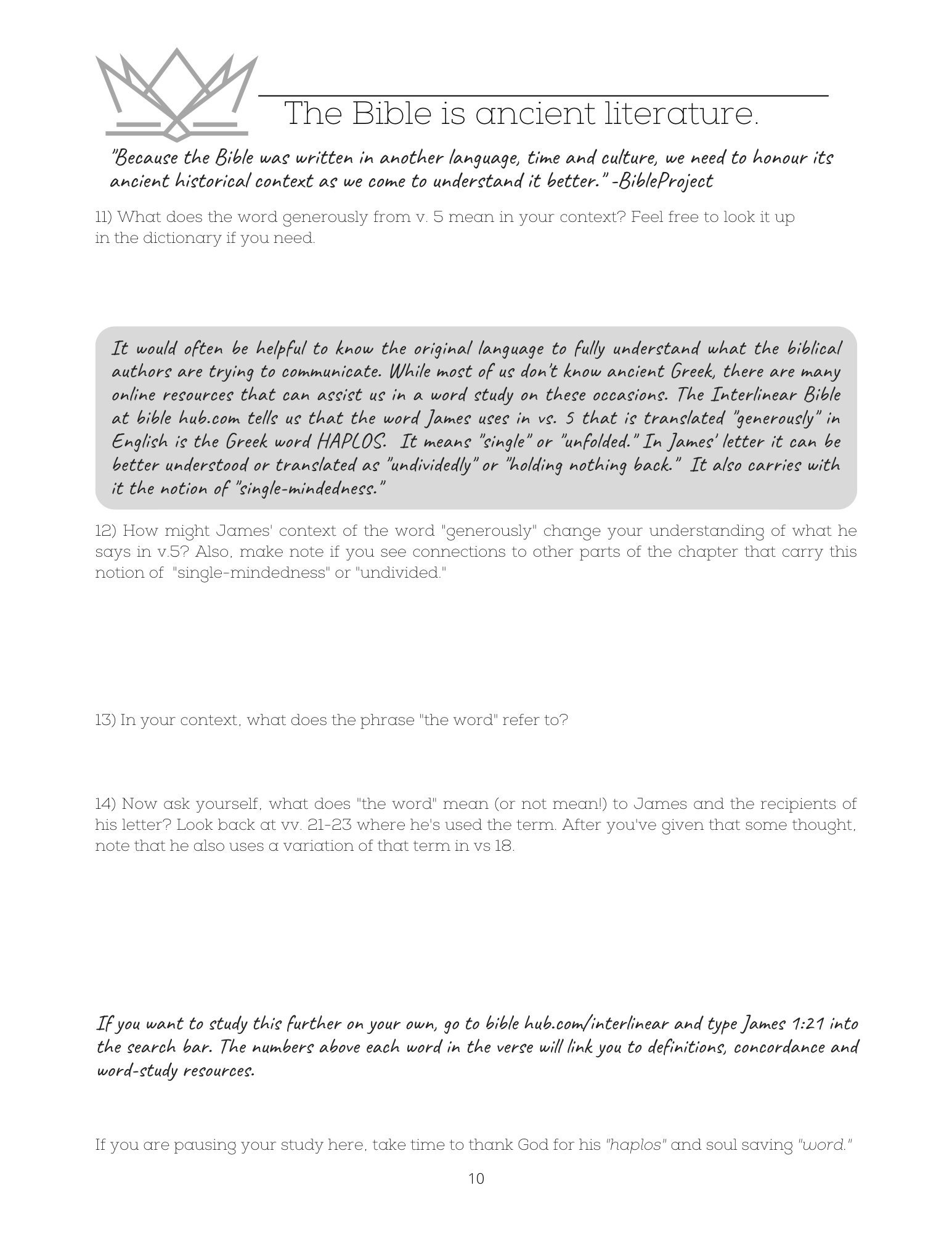 James - Bible Study Guide DOWNLOAD - Etsy