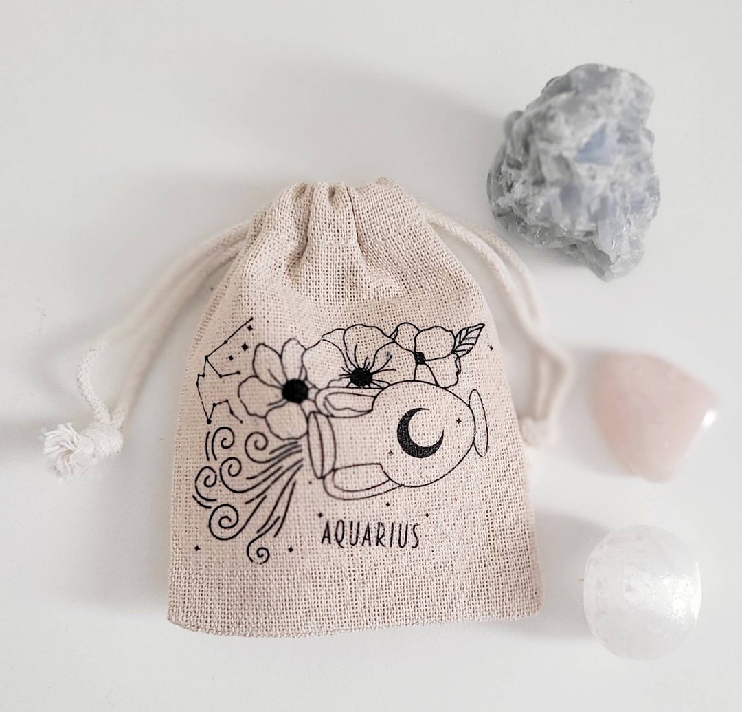 Zodiac Bag-drawstring Mini Bag crystal Pouch Astrology Bag-astrology ...