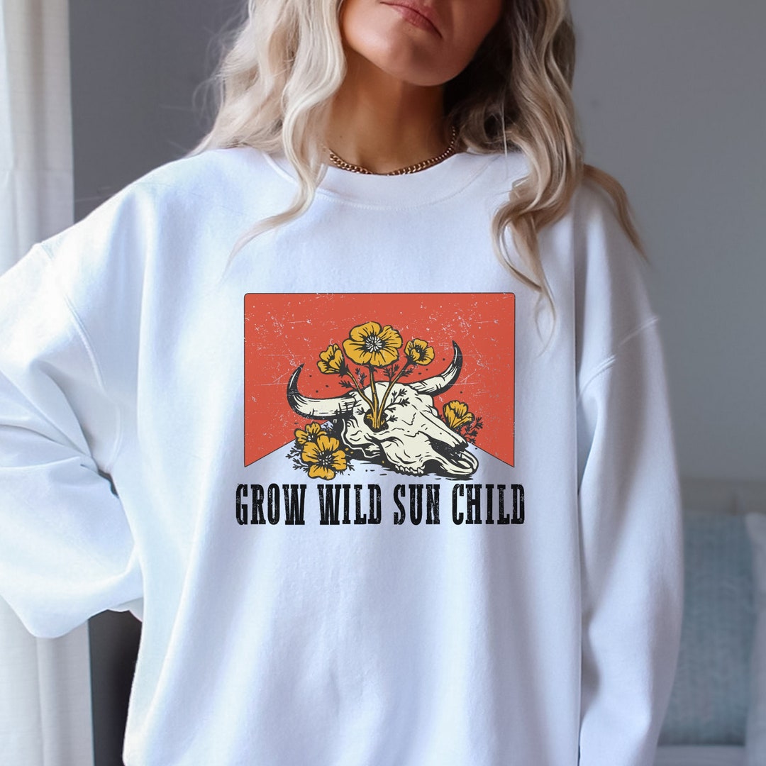 Nostalgia Western Cow Skull Cowgirl Floral Sweatshirt Cute - Etsy
