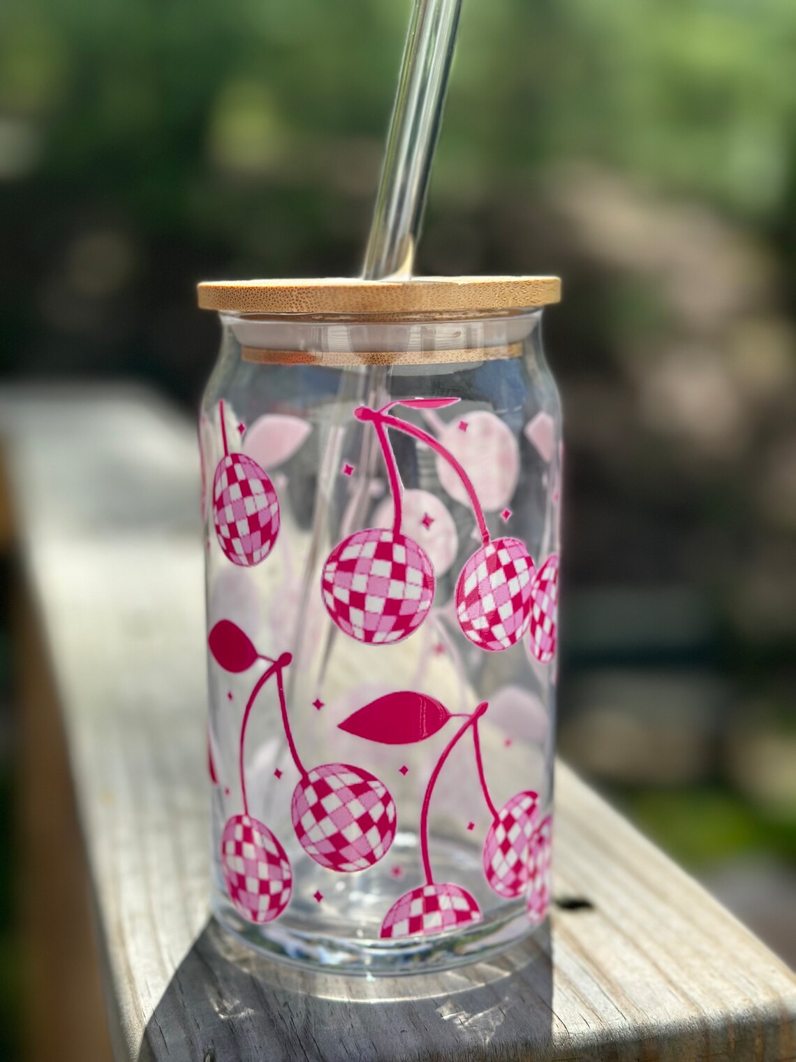 Disco Ball Cherry Glass Tumbler Preppy Trendy Pink Aesthetics Beer ...