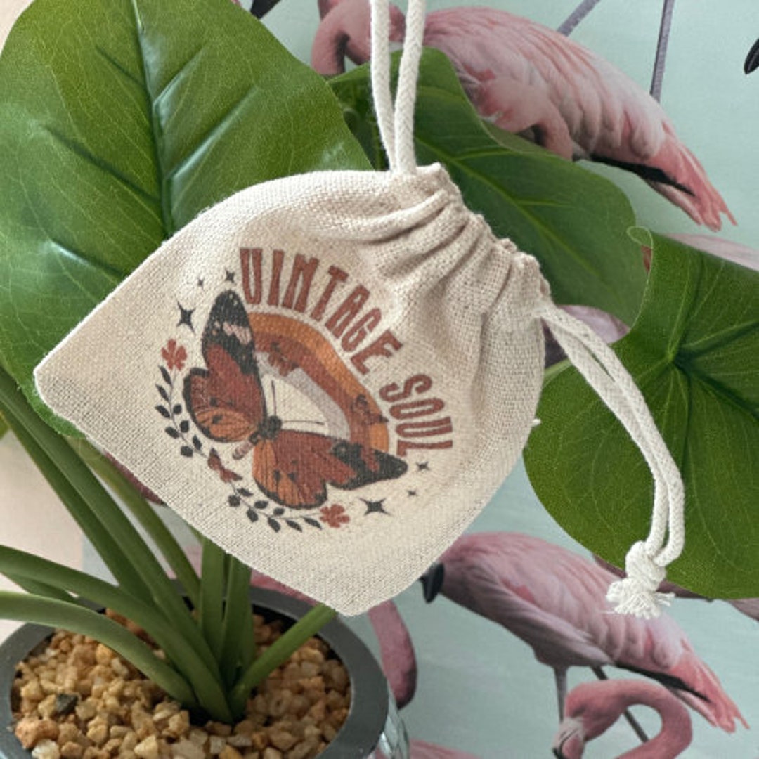 Mini Tote Bag/drawstring Canvas Bag/vintage Soul - Etsy