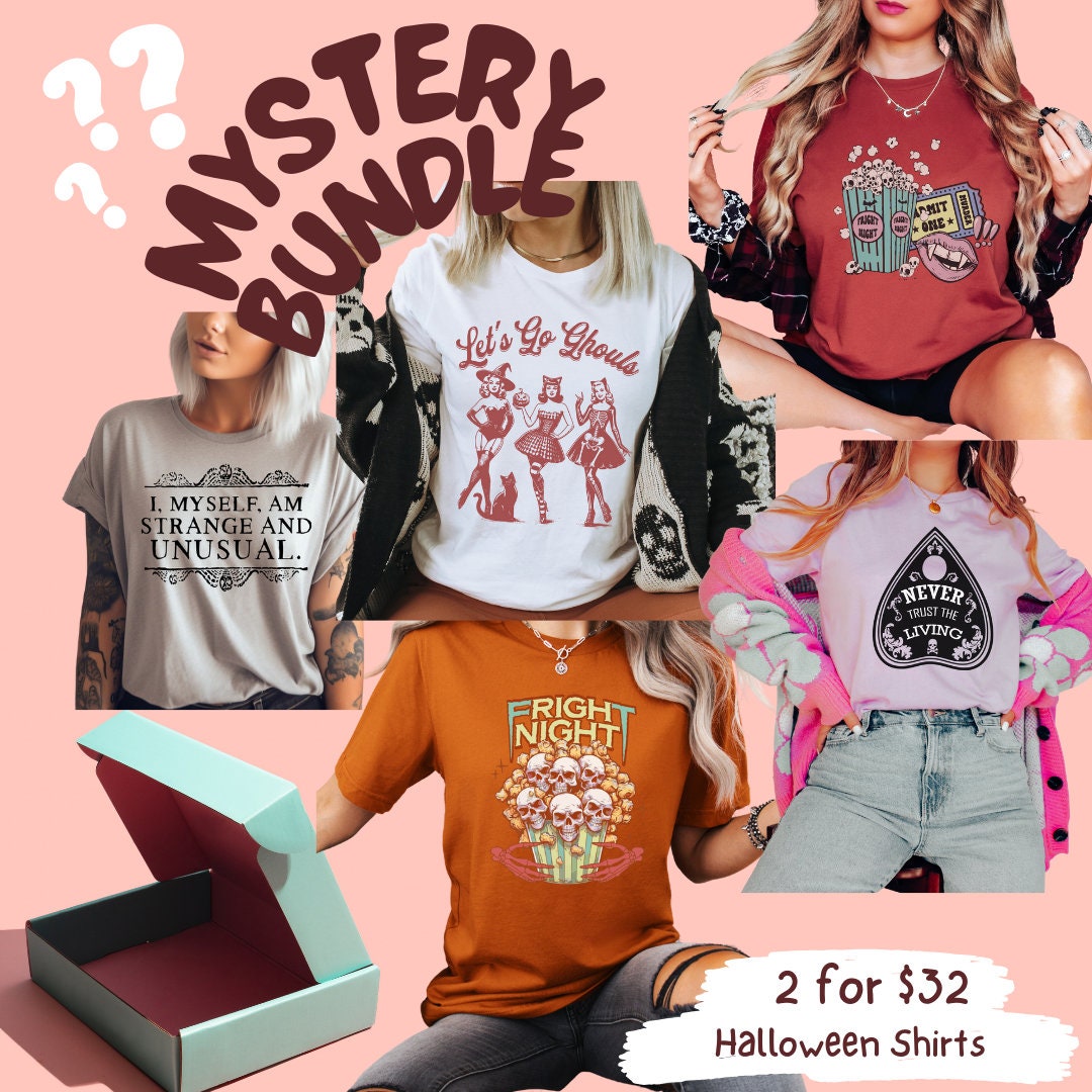 Mystery T-shirt Bundle Graphic Tee Halloween Shirt Horror Movie and ...