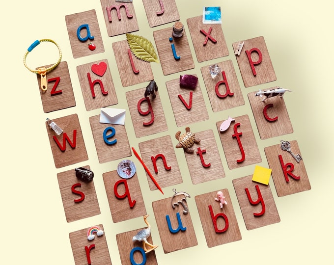 Montessori Wooden Alphabet Cards & Miniatures - Etsy