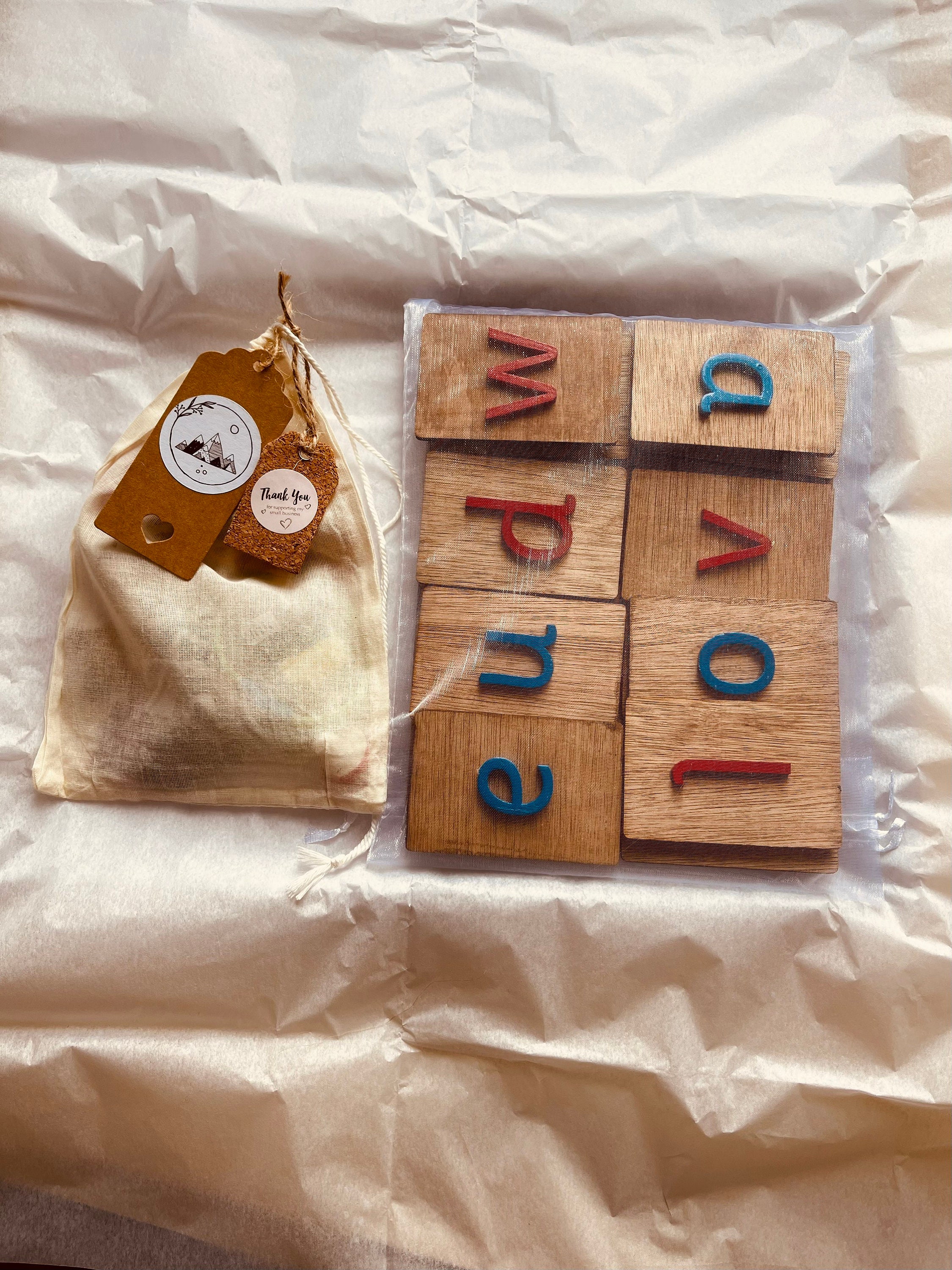 Montessori Wooden Alphabet Cards & Miniatures - Etsy