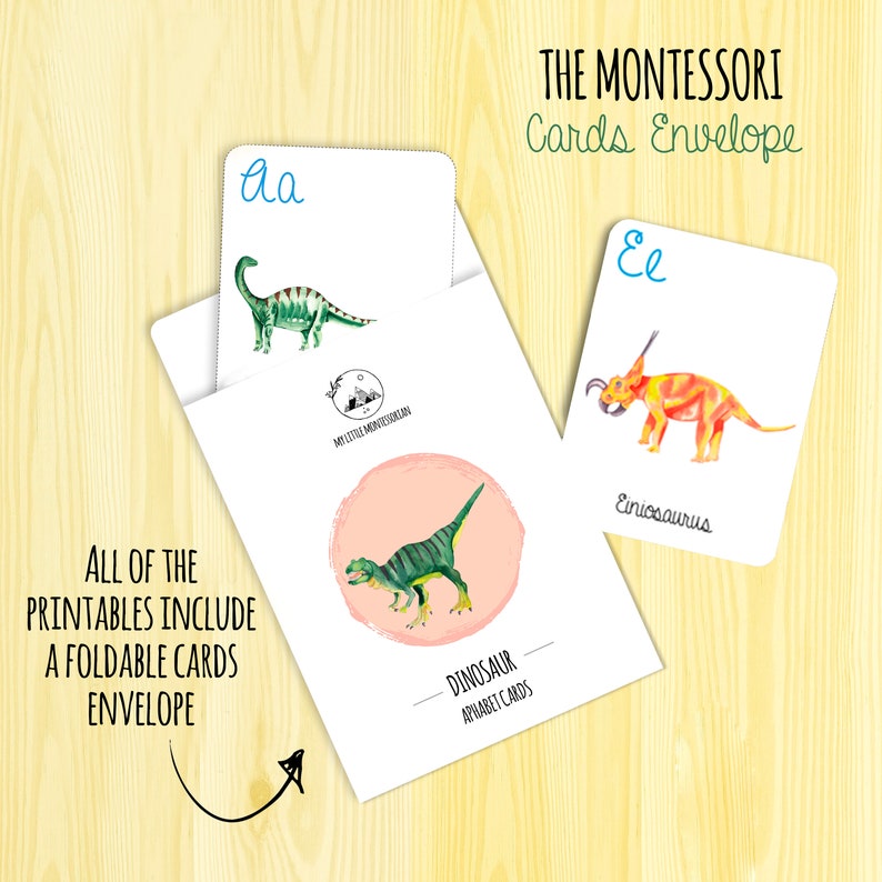 Dinosaur Alphabet Cards - Etsy