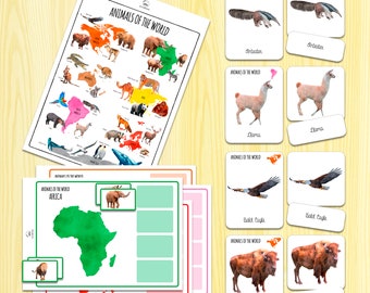 Printable Montessori Set Animals of the World Set Stampabile Montessori ...