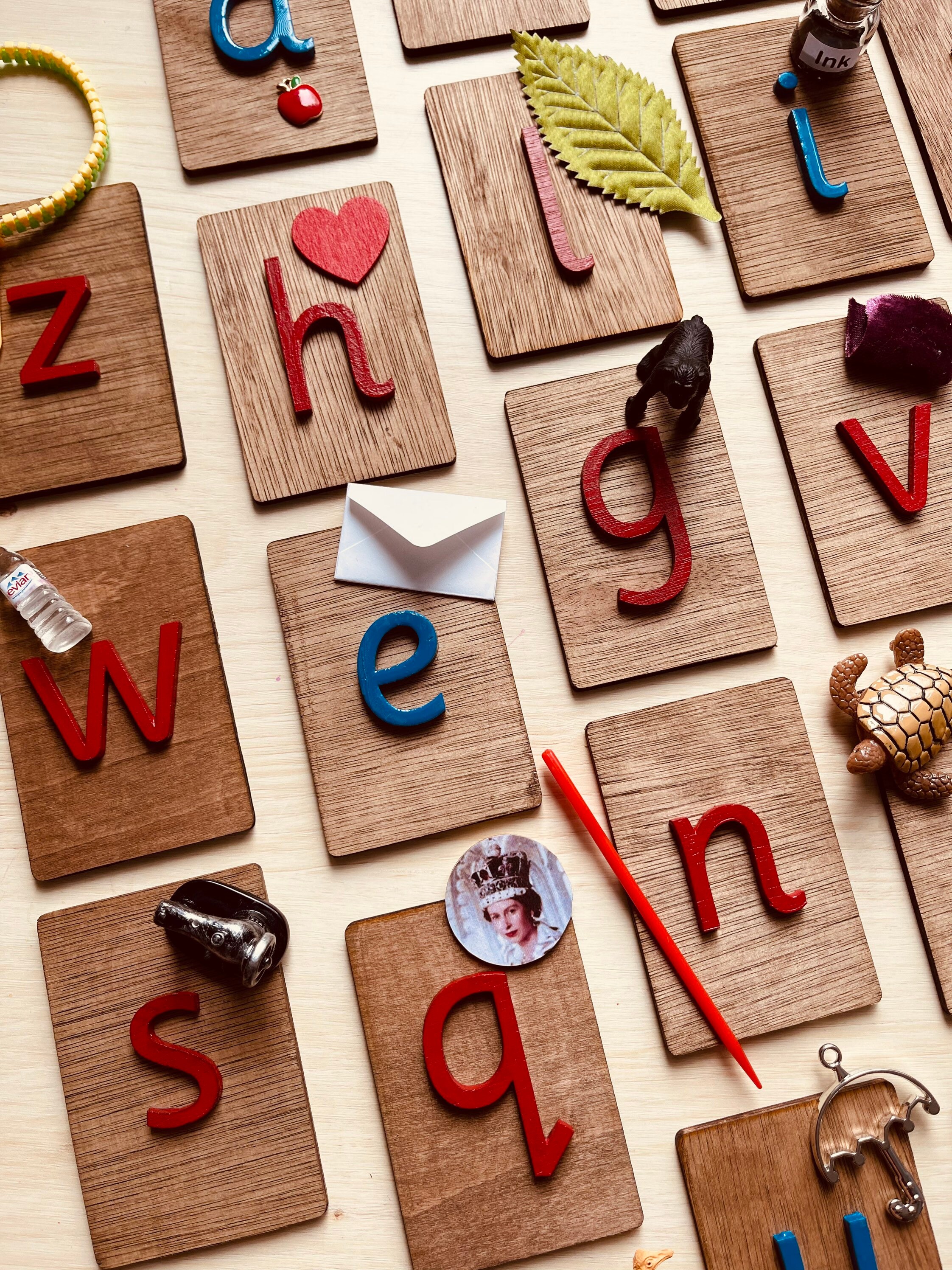 Montessori Wooden Alphabet Cards & Miniatures - Etsy