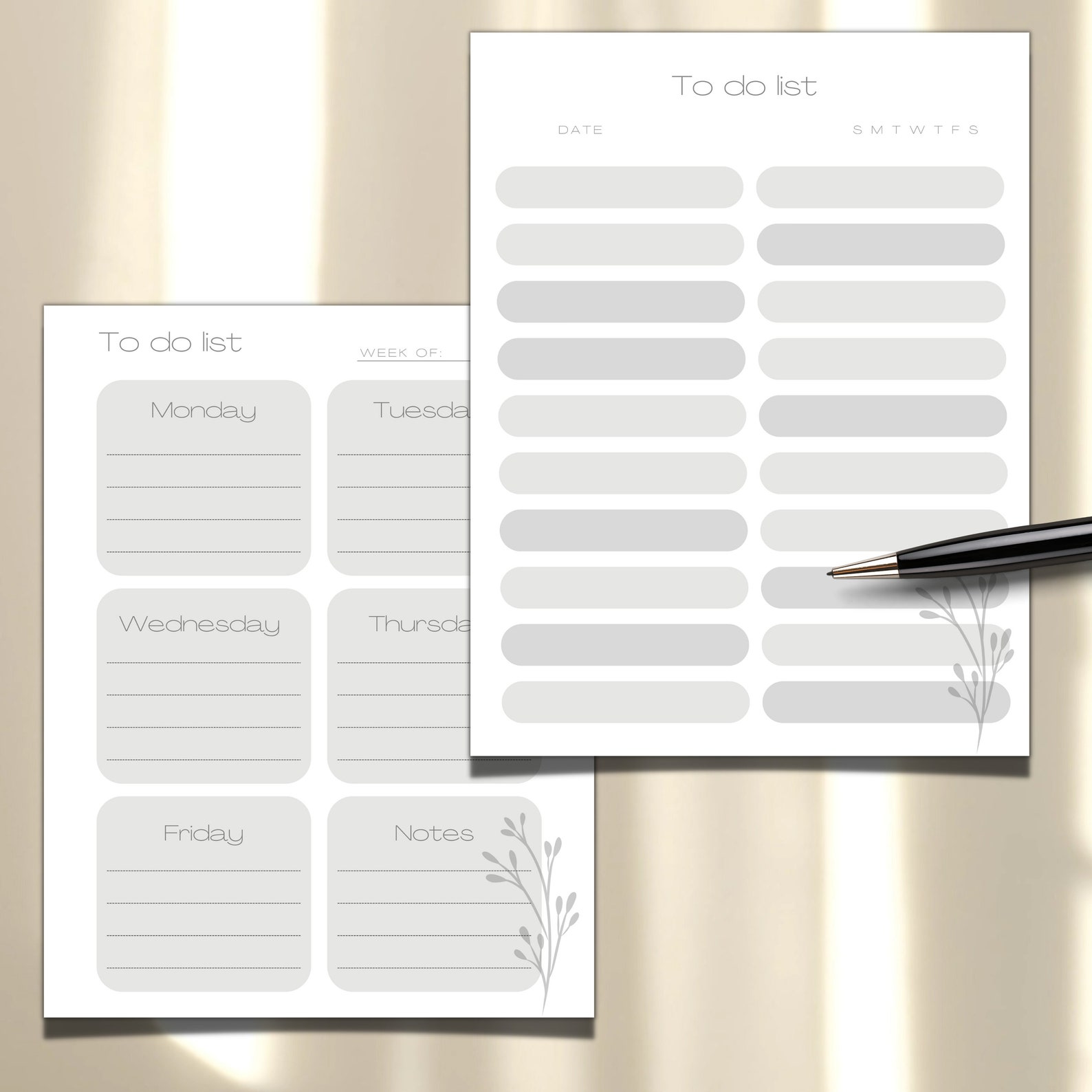 To Do List / Notes Printable PDF Daily Checklist Weekly - Etsy