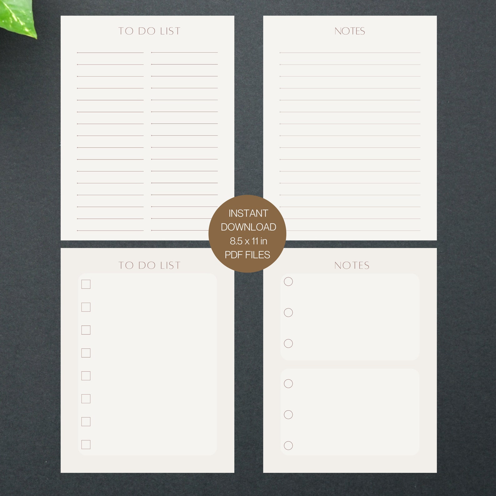To Do List / Notes Printable PDF Daily Checklist Digital - Etsy