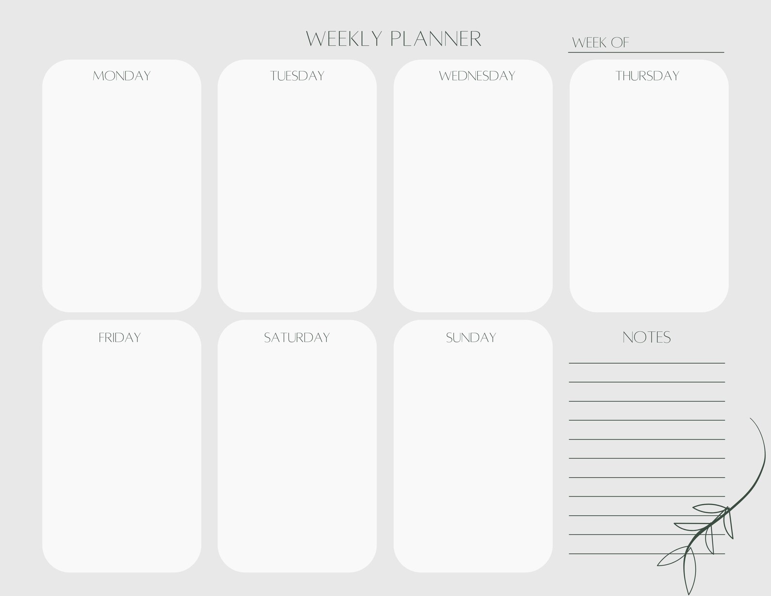 Weekly Planner Printable to Do List Notes Digital Download - Etsy