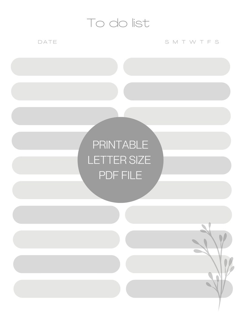 To Do List / Notes Printable PDF Daily Checklist Weekly - Etsy