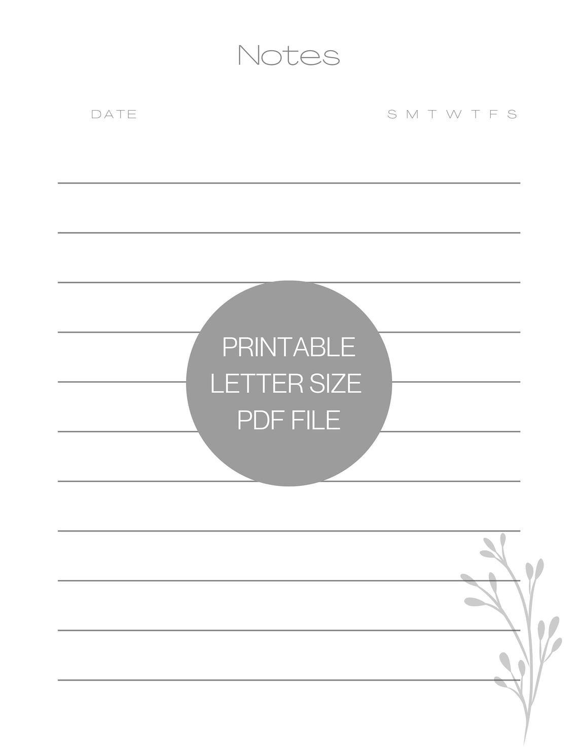 To Do List / Notes Printable PDF Daily Checklist Weekly - Etsy