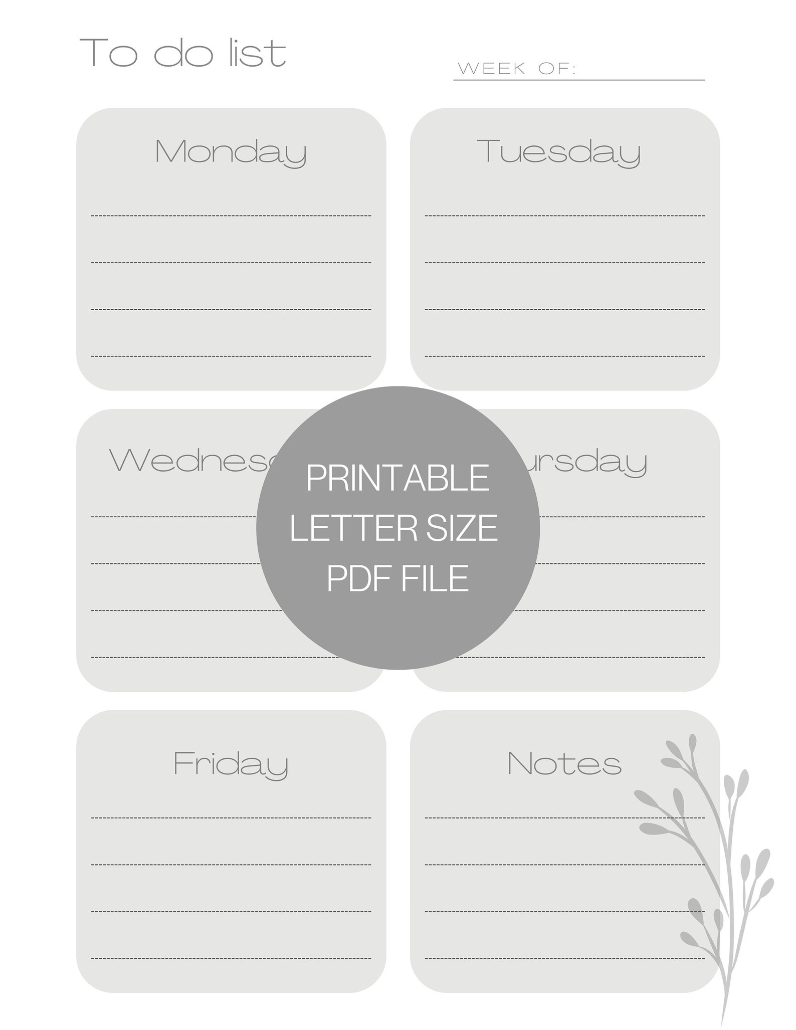To Do List / Notes Printable PDF Daily Checklist Weekly - Etsy