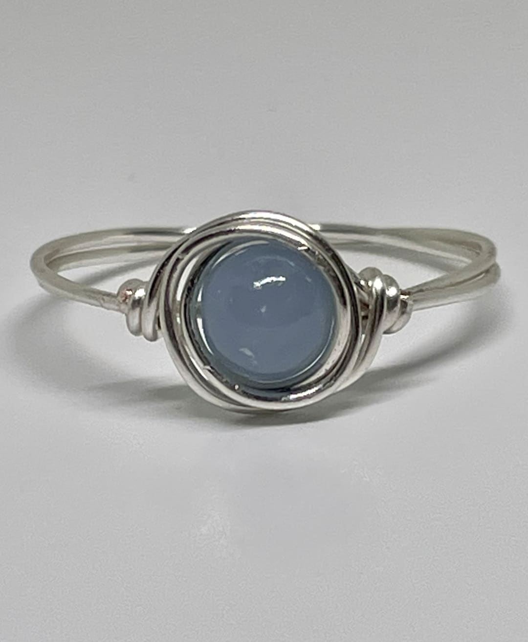 Celestite Ring, Wire Wrapped Crystal Ring, Celestite Jewelry, Crystal ...