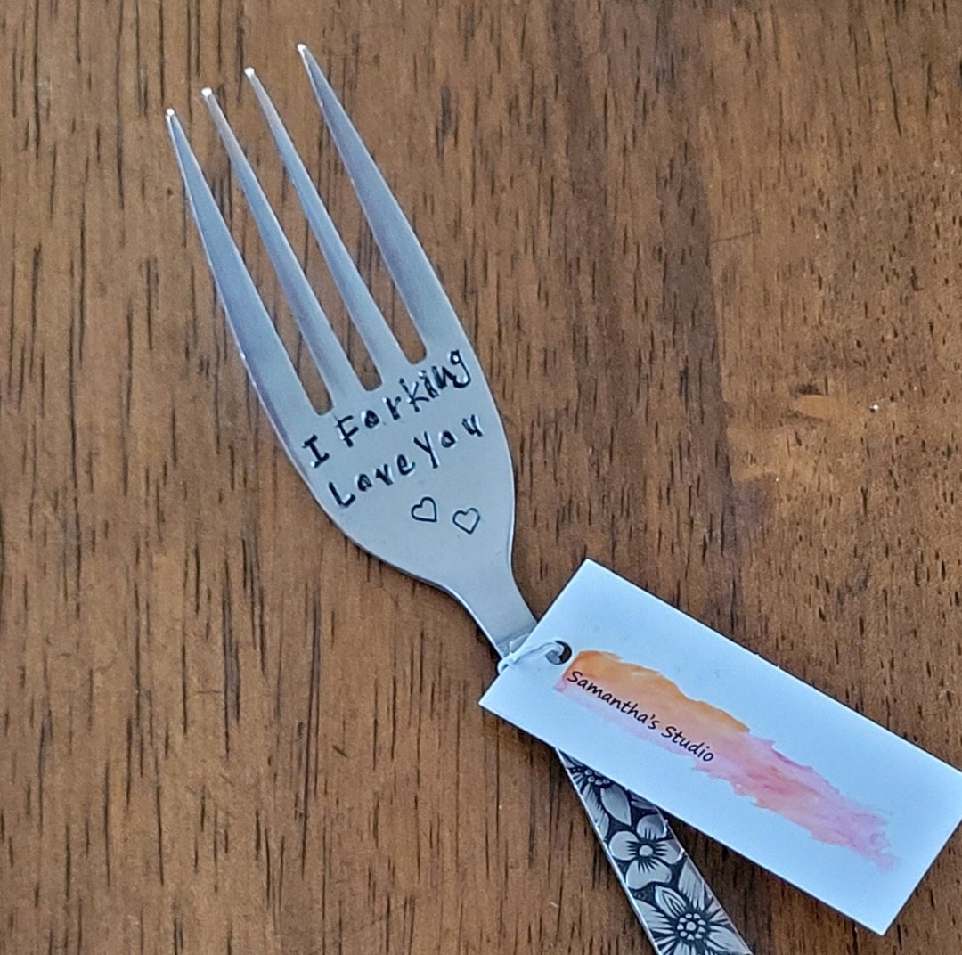 1 X i Forking Love You Quote Cutlery fork, Word Fork, Upcycled Vintage ...